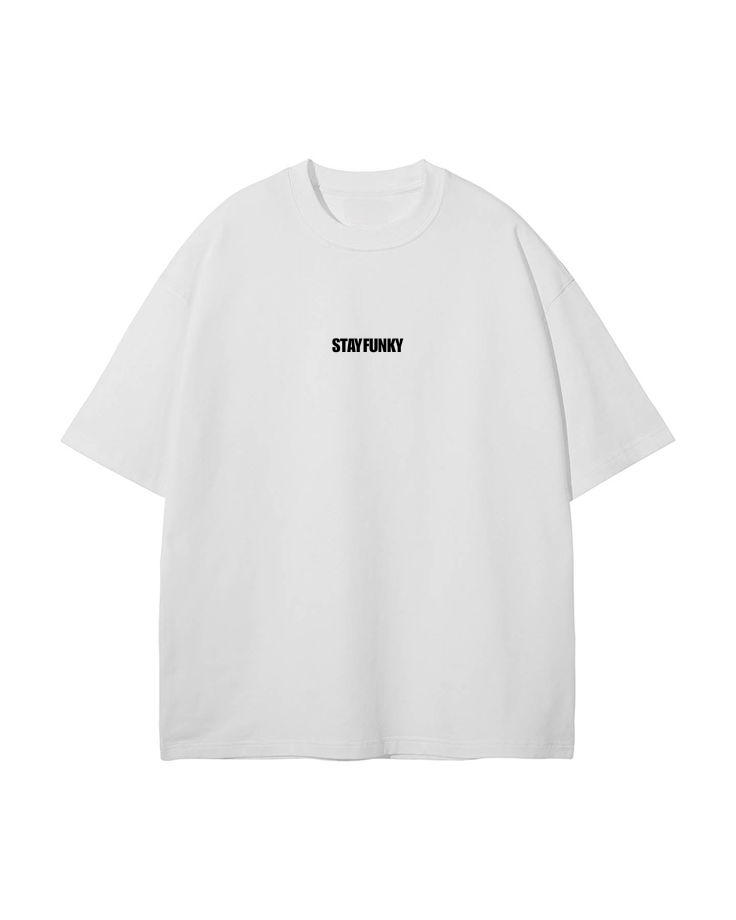 Stayfunky White Oversized T-Shirt – 240 GSM French Terry Minimal Streetwear - STAYFUNKY